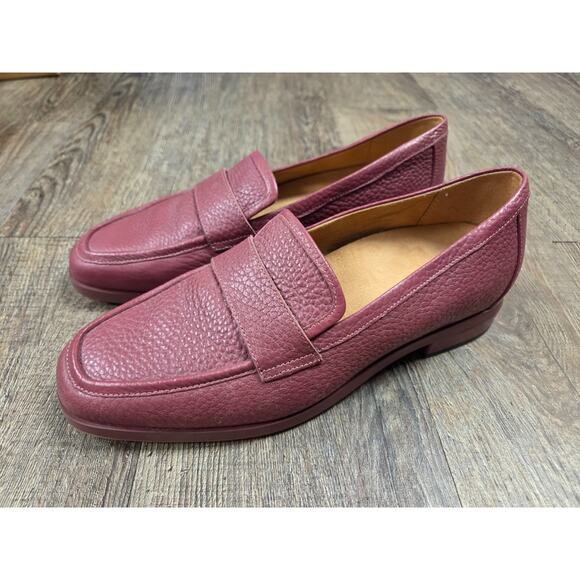 Vionic | Shoes | Vionic Sellah Burgundy Loafers Dark Red Leather Flats ...